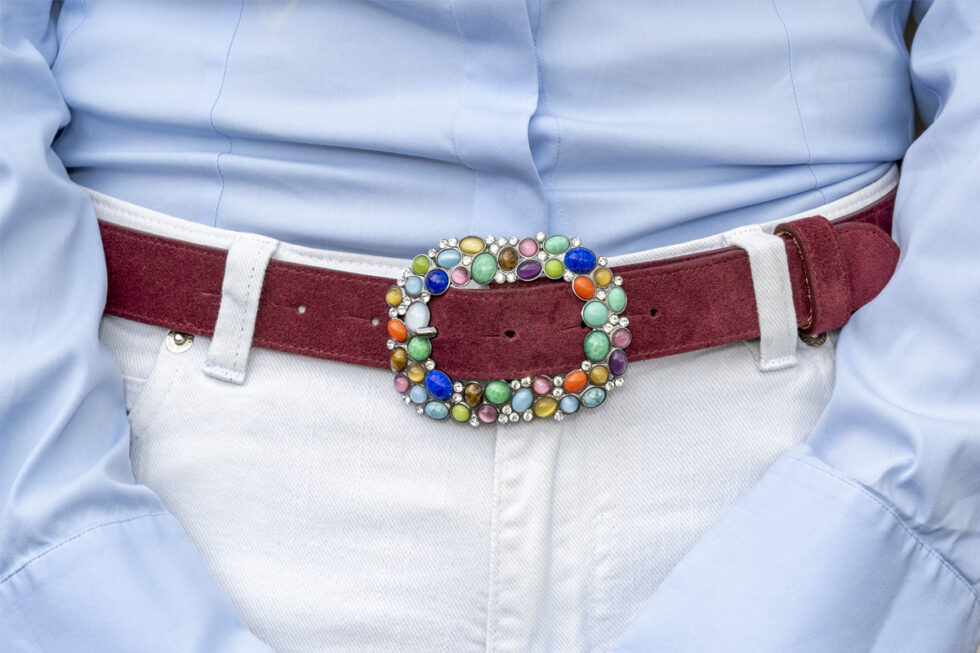 Multi Coloured Spangle Buckle (Fits: 30mm Belt) - Peachy Belts