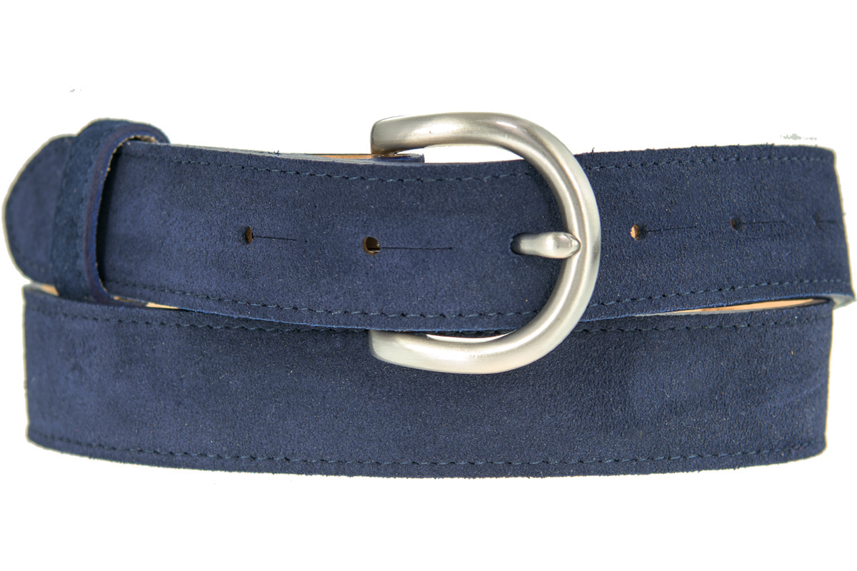 Ladies Italian Suede Navy Belt With Simple Detachable Buckle (Width ...