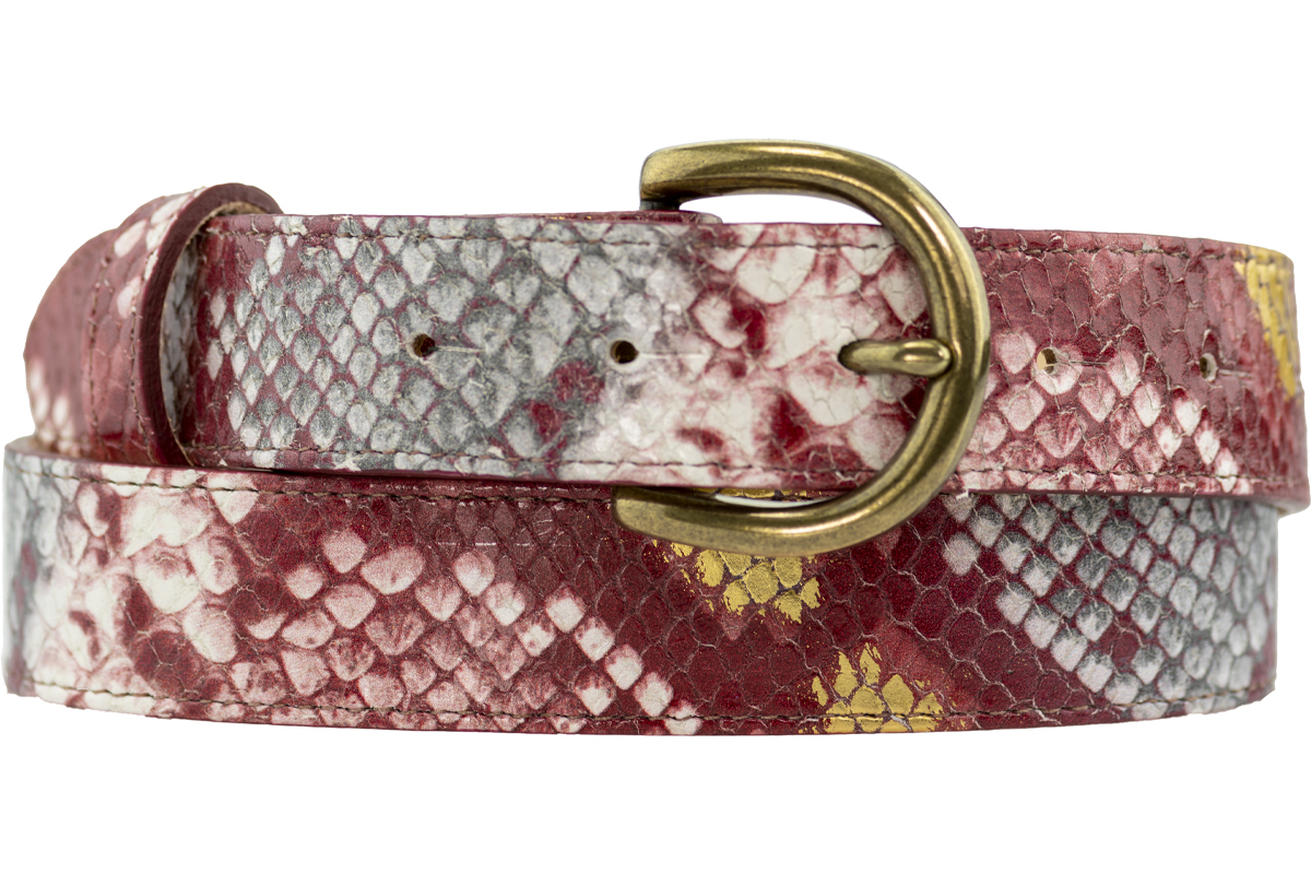 30mm Pink Python Print Belt - Peachy Belts