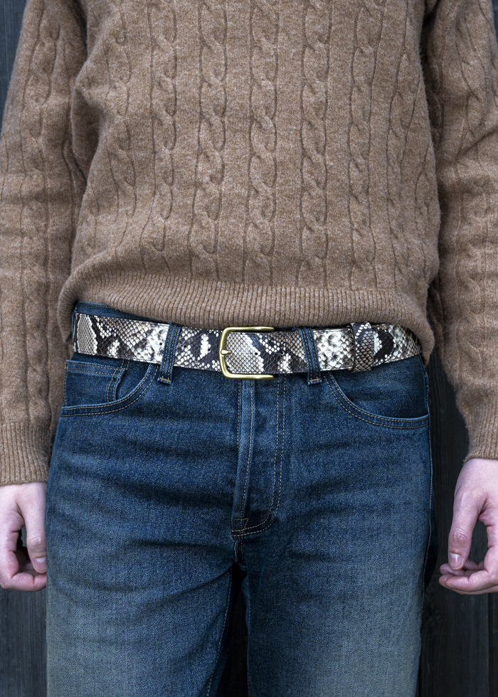 Men's (30mm) Brown Python Belt - Peachy Belts