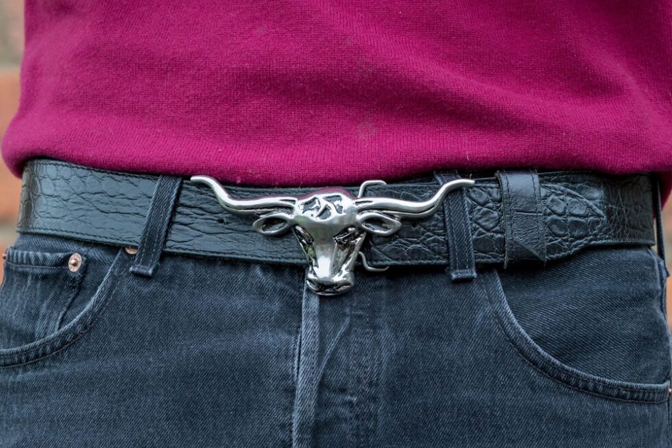 Pewter Plated Silver Steers Head Belt Buckle (Fits Any Belt Size ...