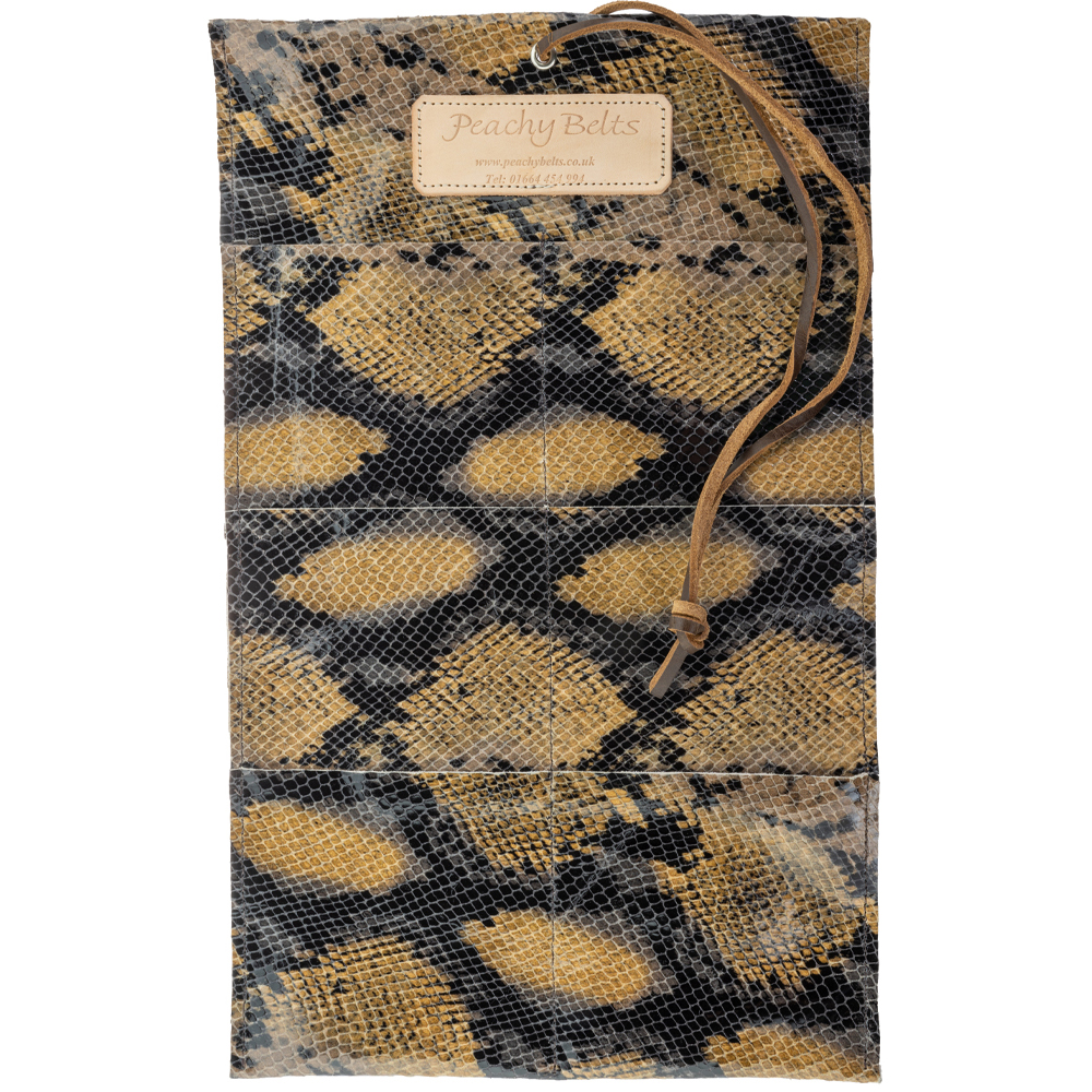 Brown python Buckle storage bag - Peachy Belts