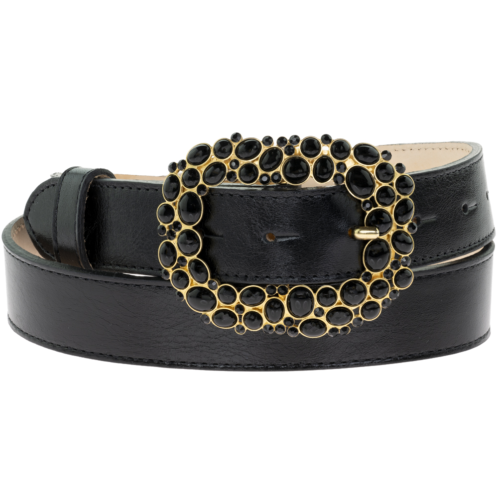 30mm Black Caviar Buckle - Peachy Belts
