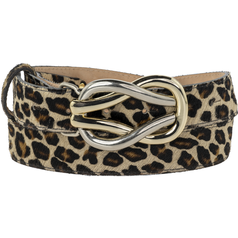 30mm Leopard Print Belt with 30mm Reef Knot buckle - Peachy Belts